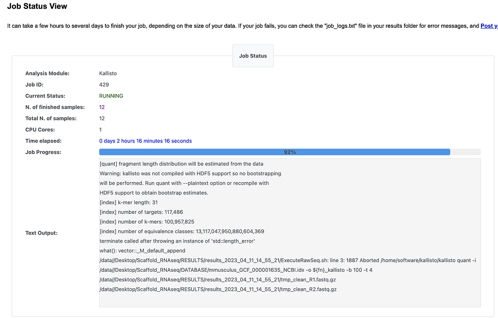 ExpressAnalyst stops processing FASTQ files at 92% - ExpressAnalyst ...
